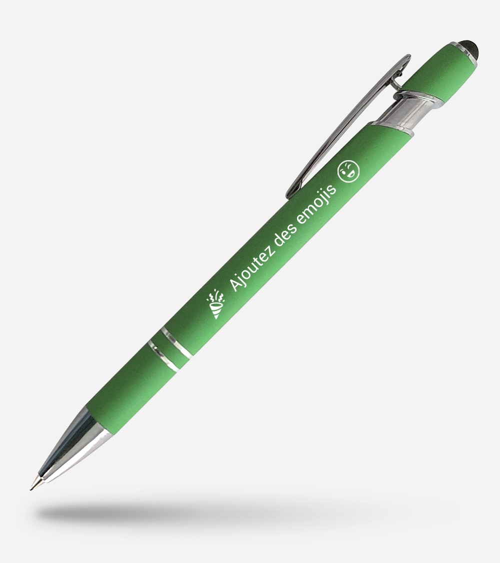 Stylo Personnalisé Vert pomme avec stylet